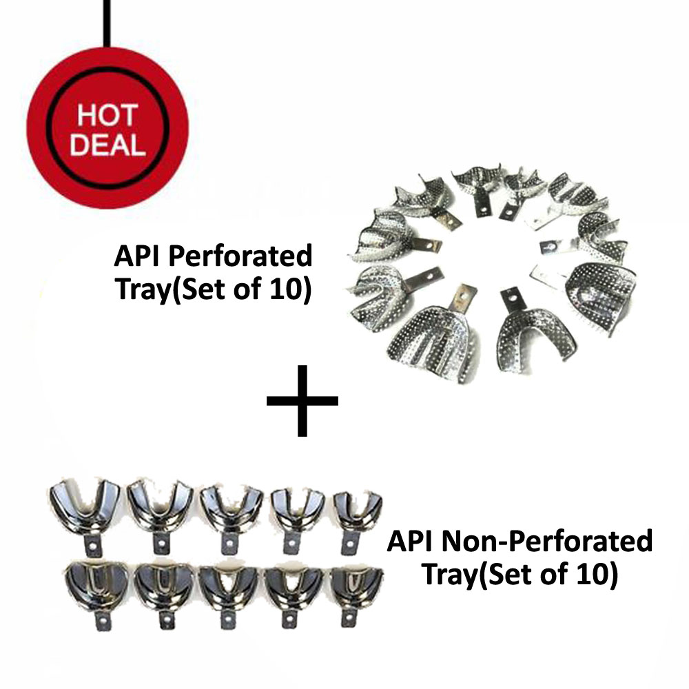 API Non Perfortaed Tray Set of 10, API Perforated Tray Set of 10 Combo